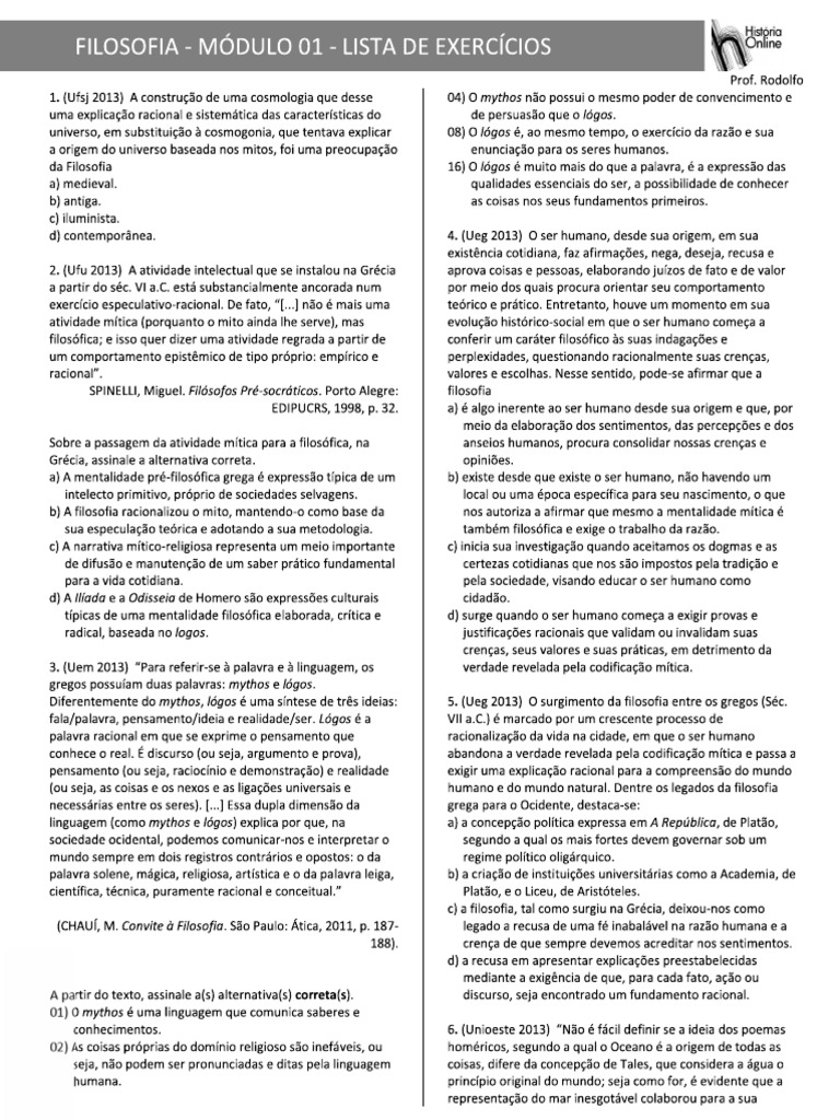 Exercicio de Filosofia | PDF
