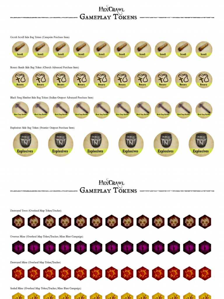 HexCrawl GameplayTokens.v1.0 | PDF