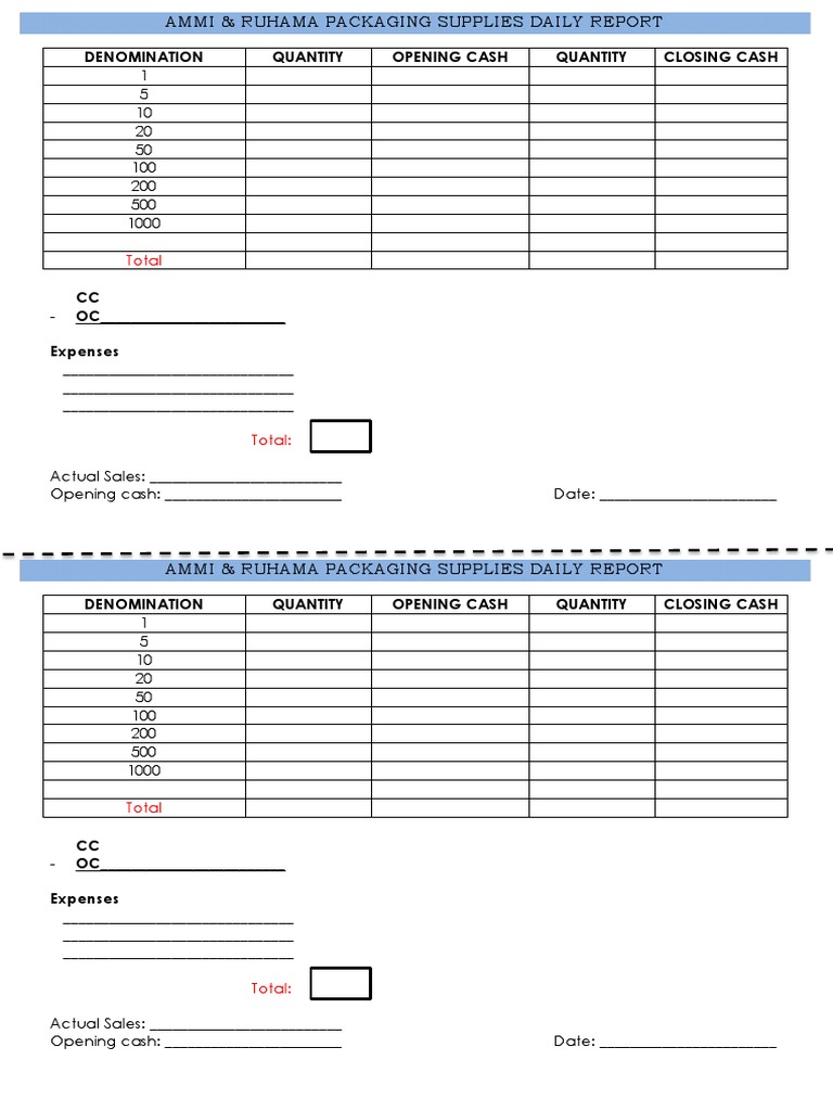 Daily Report For Store.. | PDF