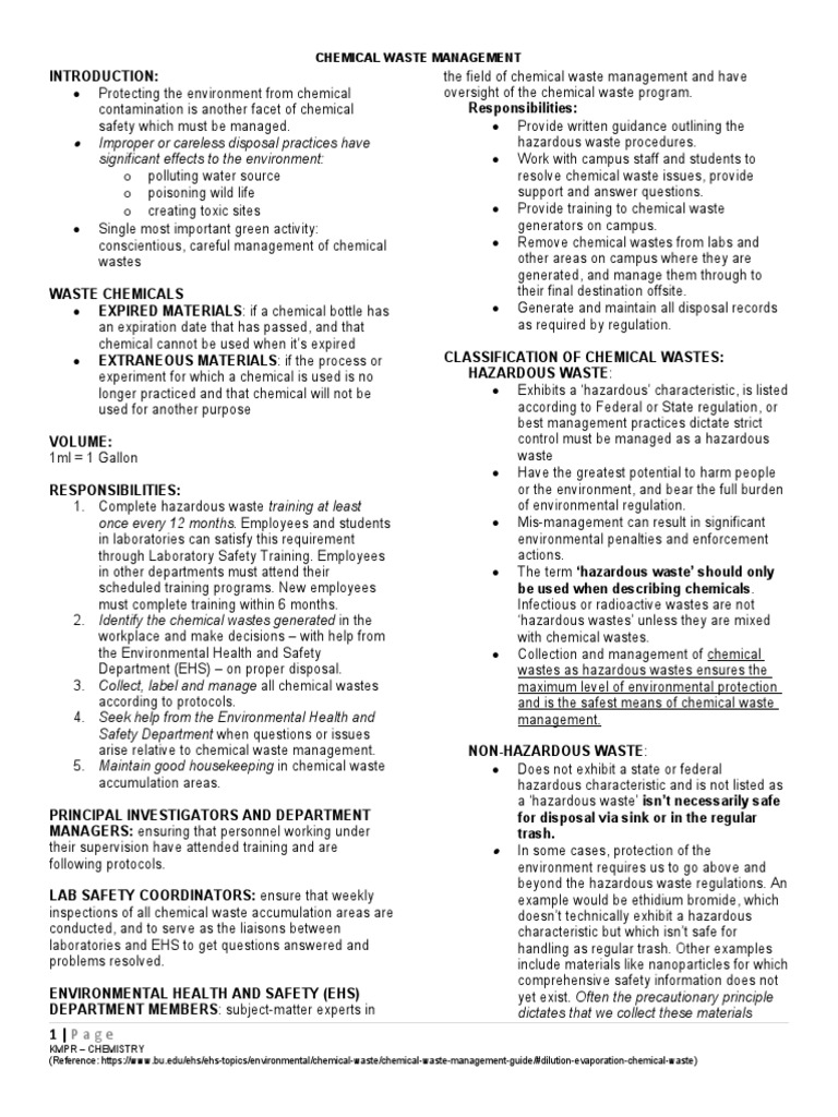 Chemical Waste Management | PDF | Waste | Hazardous Waste