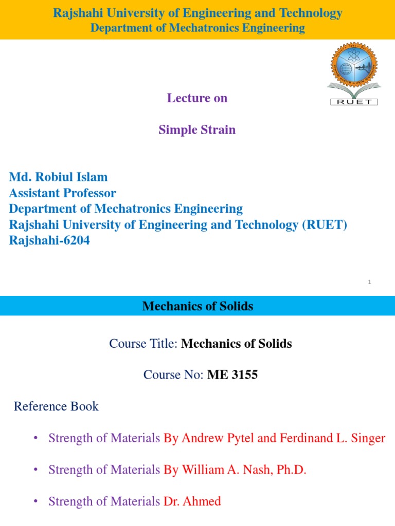 Chapter-2 Simple Strain | PDF | Strength Of Materials | Deformation (Engineering)