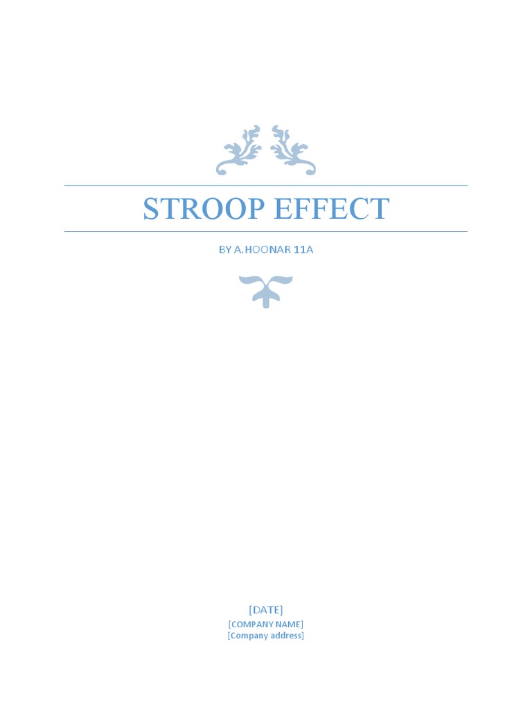 Stroop Effect: by A.Hoonar 11A | Download Free PDF | Attention | Perception