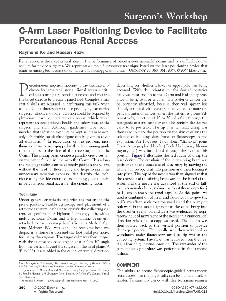 C-Arm Laser Positioning Device | PDF | Radiation Protection | Ionizing ...