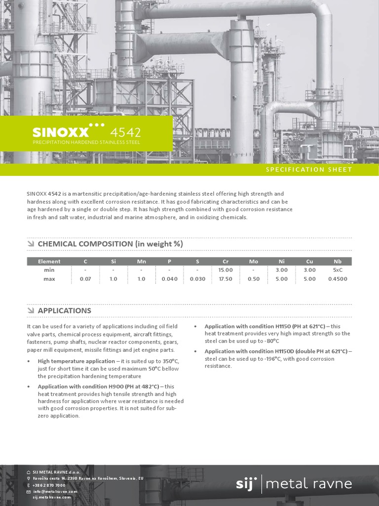 Chemical Composition (In Weight %) : Specification Sheet | PDF ...