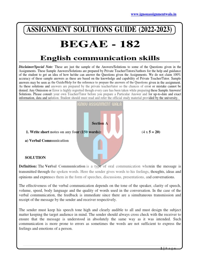 BEGAE - 182: Assignment Solutions Guide (2022-2023) | PDF | Climate ...