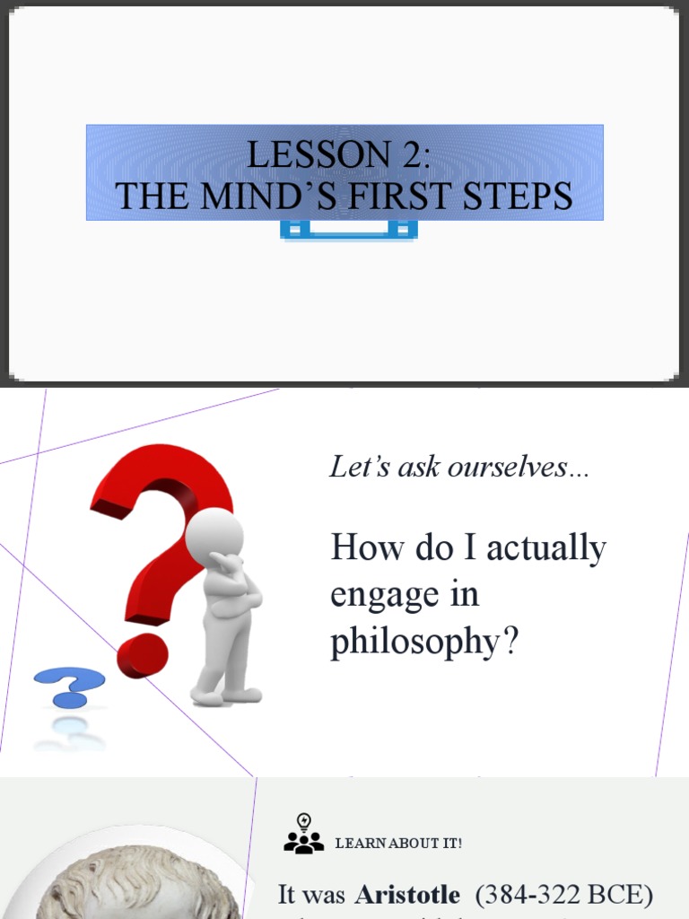 Unit 1 - Lesson 2 - The Mind's First Steps | PDF | Argument | Deductive ...