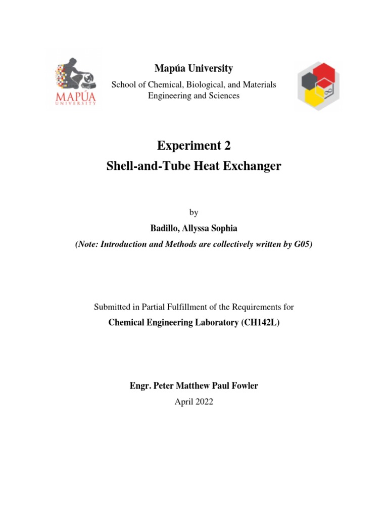 Experiment 2 Shell-and-Tube Heat Exchanger: Mapúa University | Download ...