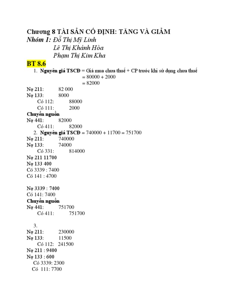 chữa bài tập trong sách KTTC 2 | PDF