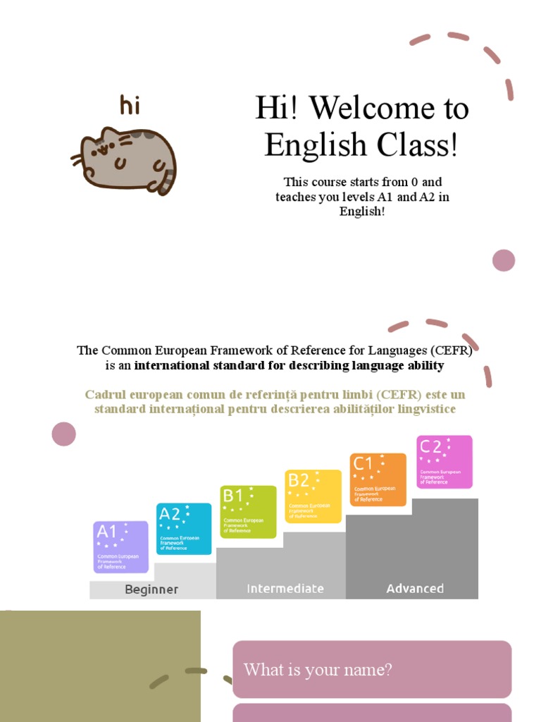 Lesson 1 Online English PowerPoint Presentation Welcome To English ...