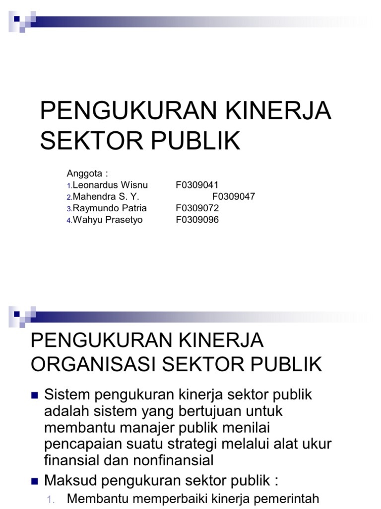 Pengukuran Kinerja Sektor Publik | PDF