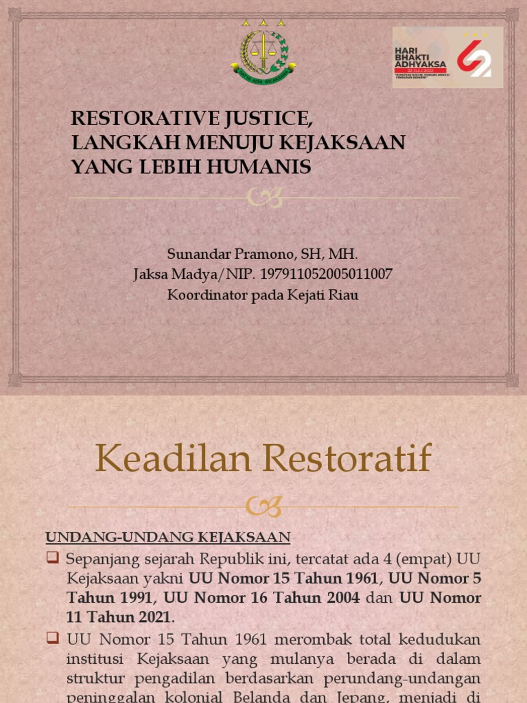 Presentasi Keadilan Restoratif | PDF