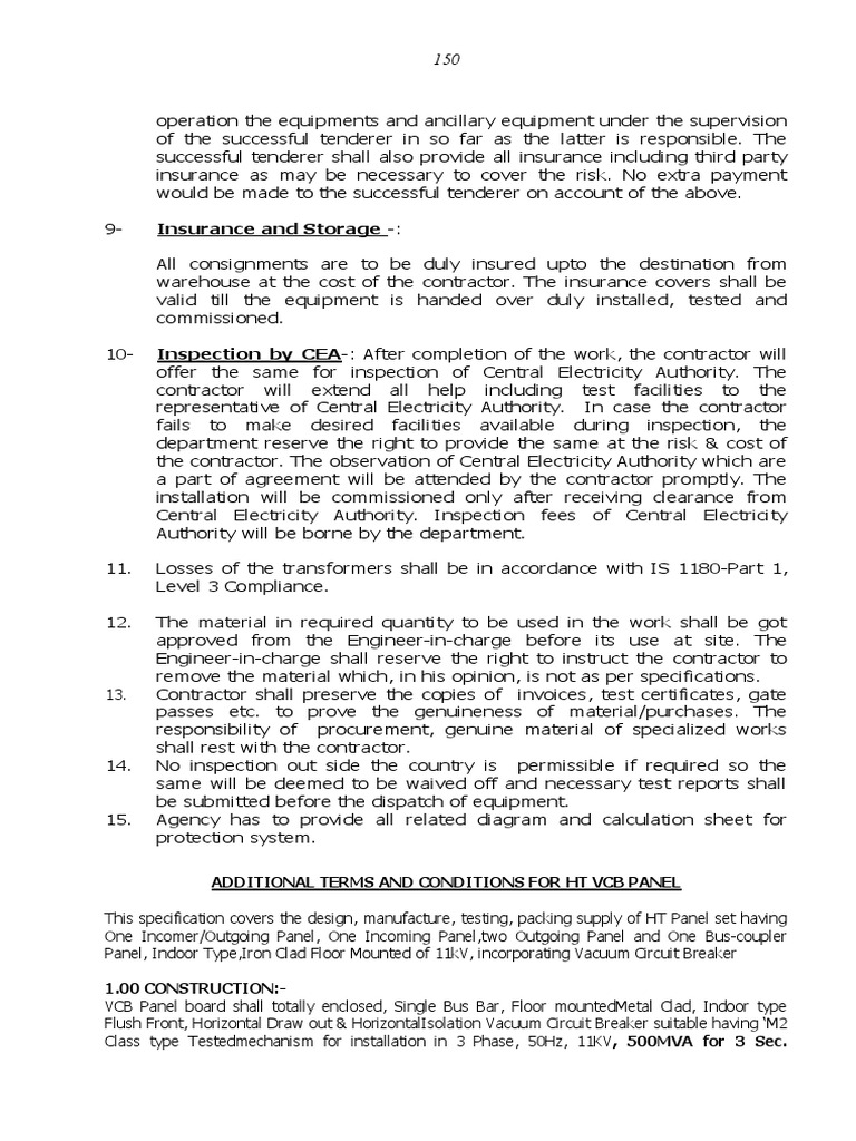 Panel Specification | PDF | Electrical Wiring | Components