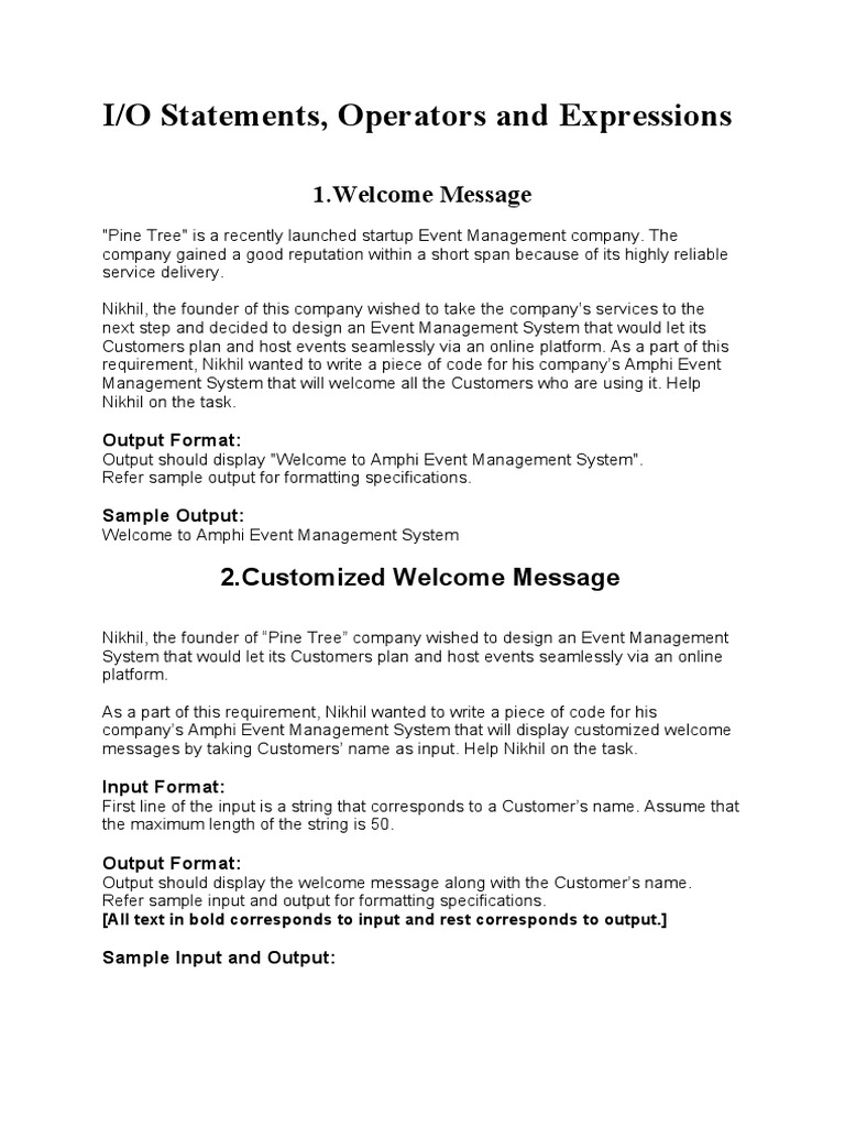 1- IO STATEMENTS | PDF | Numbers | String (Computer Science)