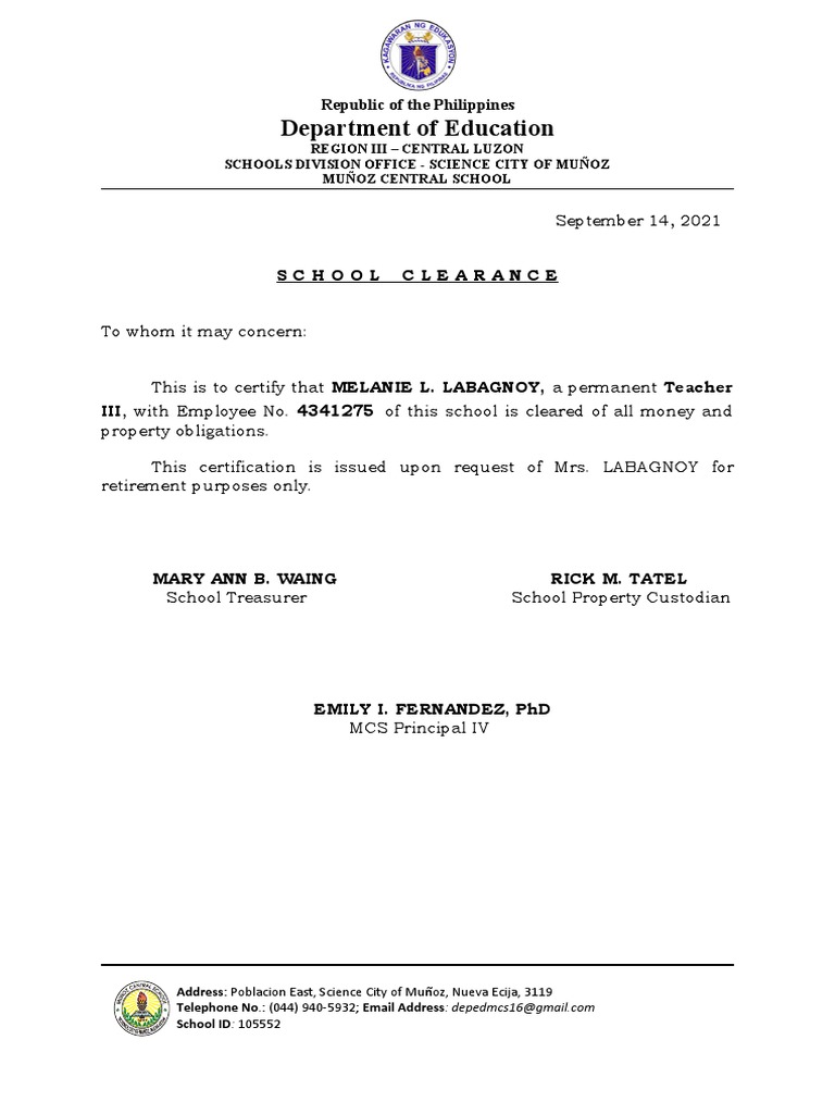 Teacher Retirement Clearance | PDF | Wellness