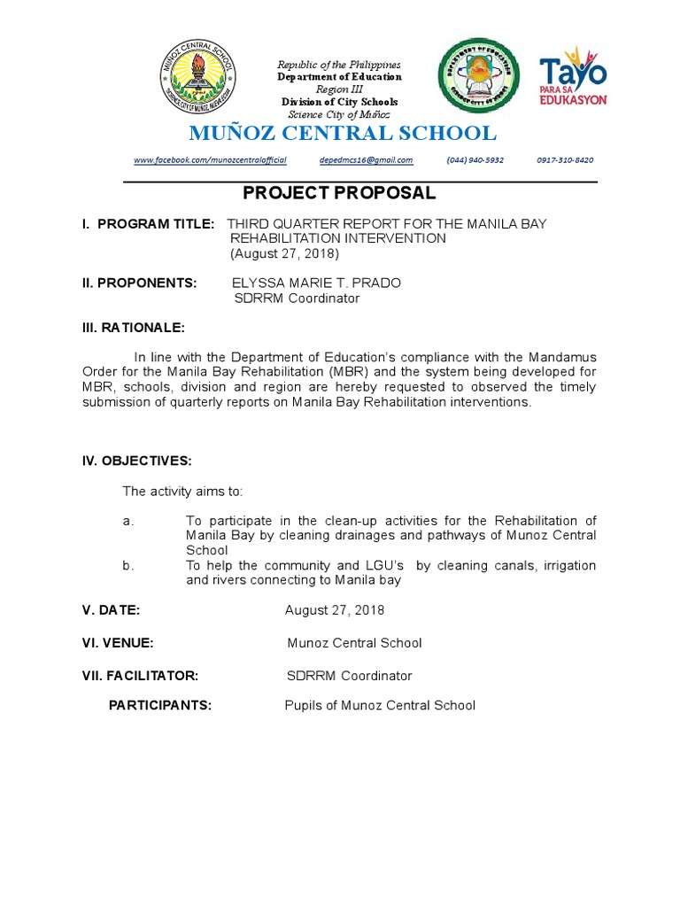 Project Proposal Manila Bay | PDF