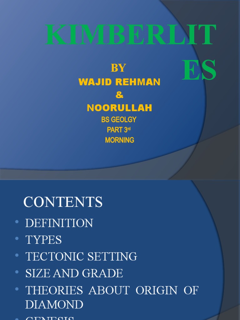 Kimberlit ES: Wajid Rehman & Noorullah | PDF | Diamond | Magma