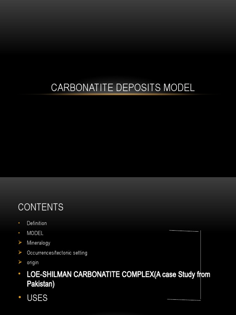 Carbonatite Deposits Model | PDF | Minerals | Volcanology