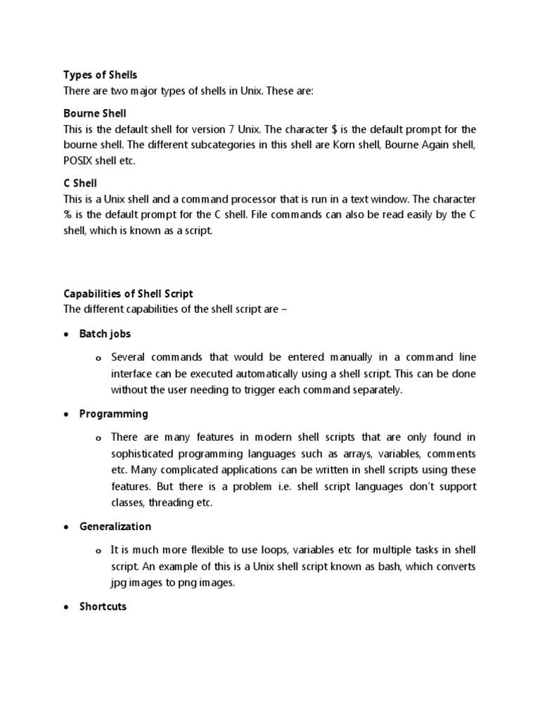 Shell Script | PDF | Shell (Computing) | Command Line Interface Shell Script | PDF | Shell (Computing) | Command Line Interface