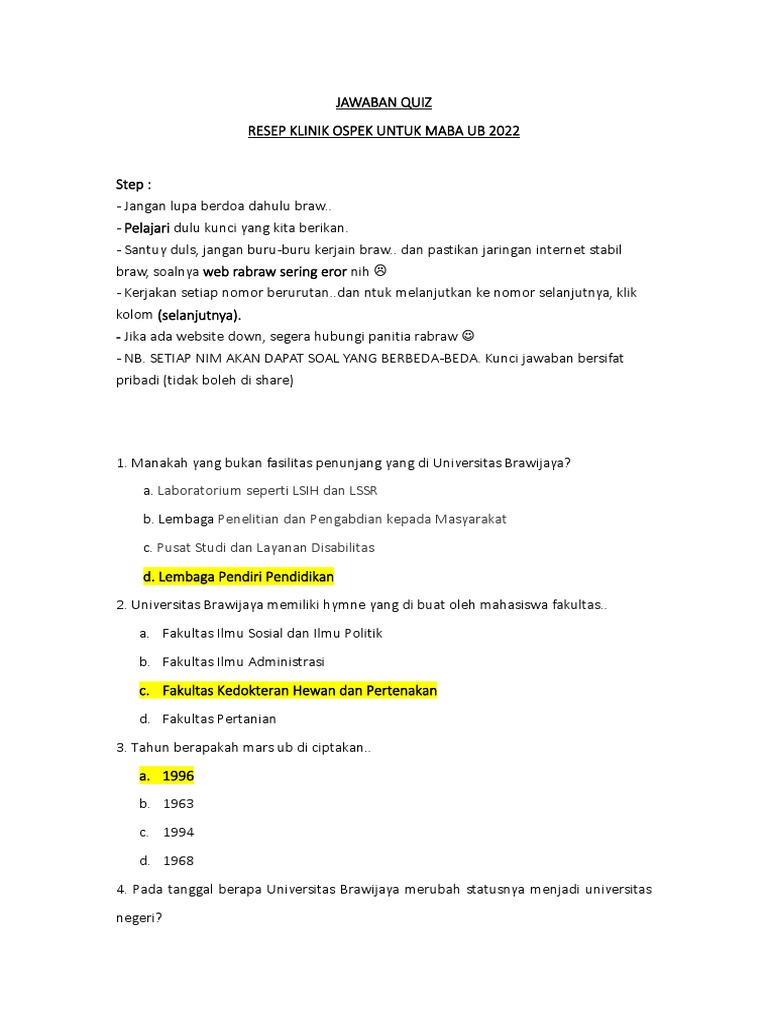 Panduan Ospek MABA UB 2022 | PDF | Ilmu Sosial | Perjalanan