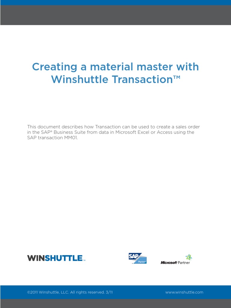 Winshuttle MM01 StepbyStepGuide | PDF | Microsoft Excel | Sap Se