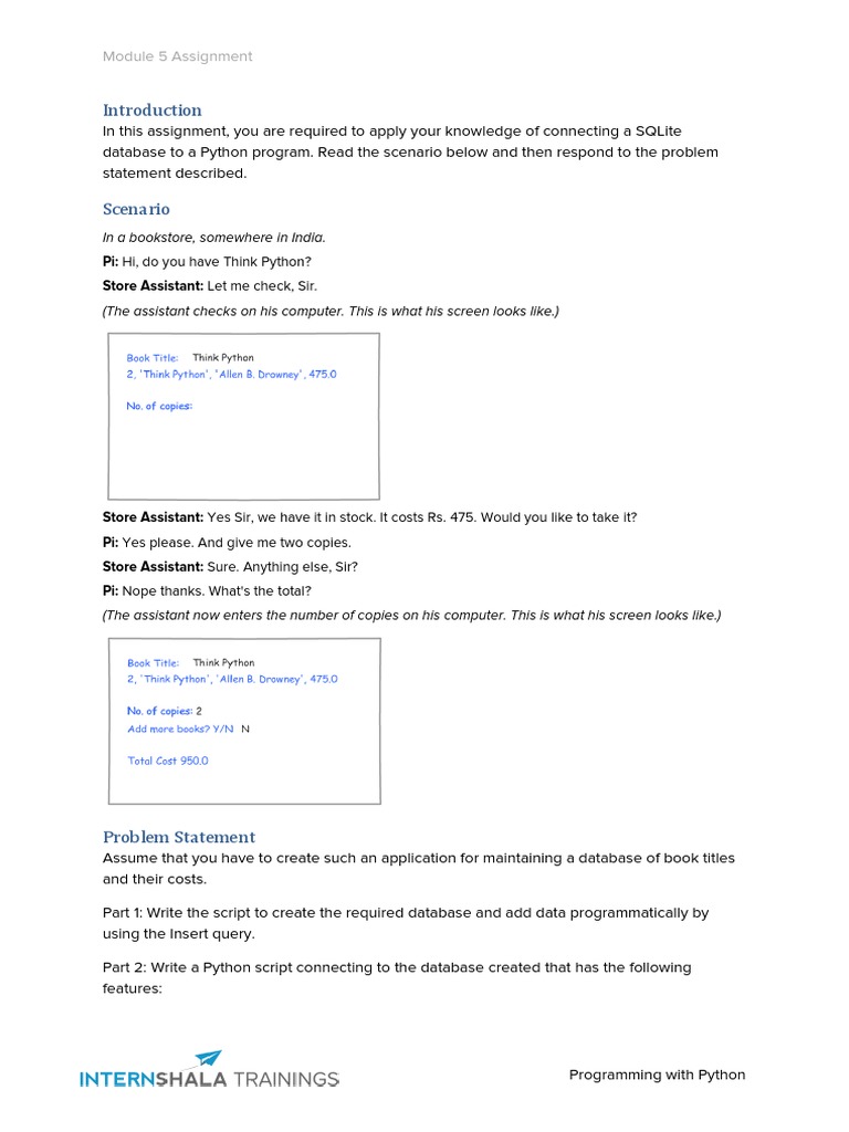 Module 5 Assignment In A Bookstore Somewhere In India Pdf