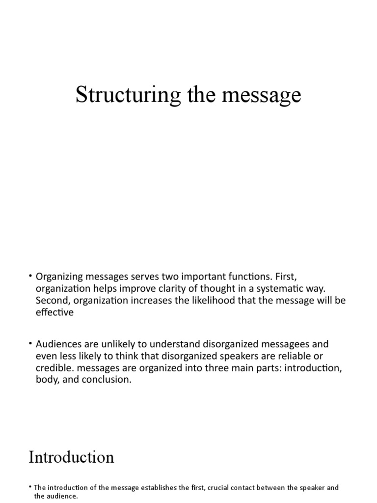 Structuring A Message | Download Free PDF | Causality | Attention