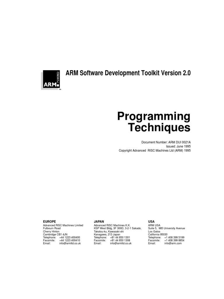 Embedded Systems - ARM Programming Techniques | PDF | Arm Architecture ...