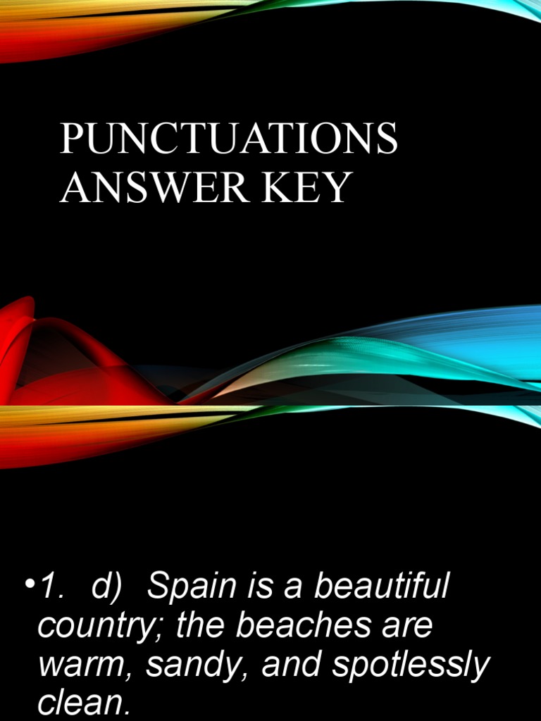 Punctuation Answer Key | PDF