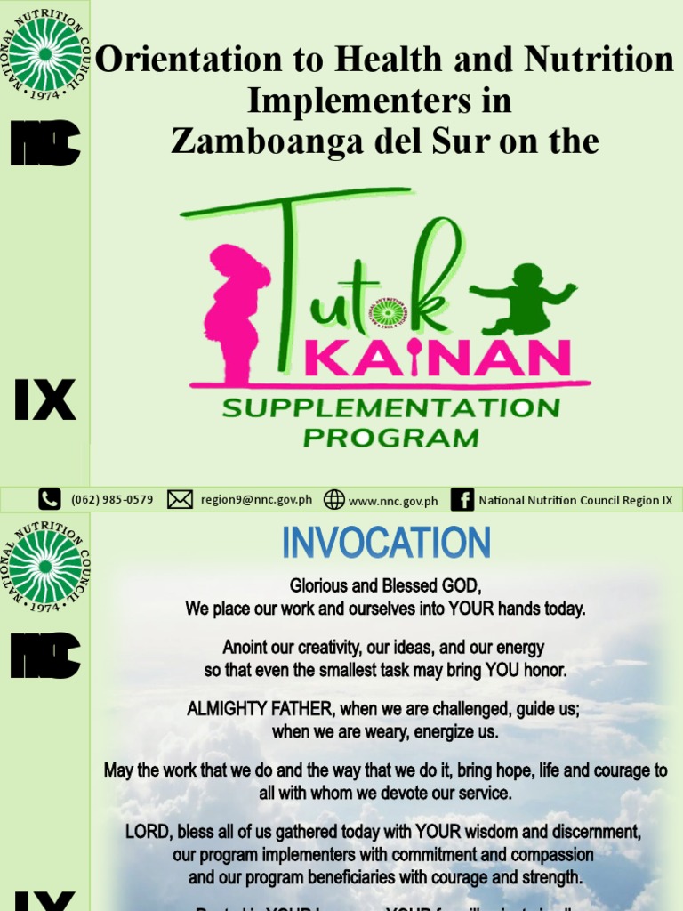 Orientation On DSP Tutok Kainan To Nutrition Implementers | PDF ...