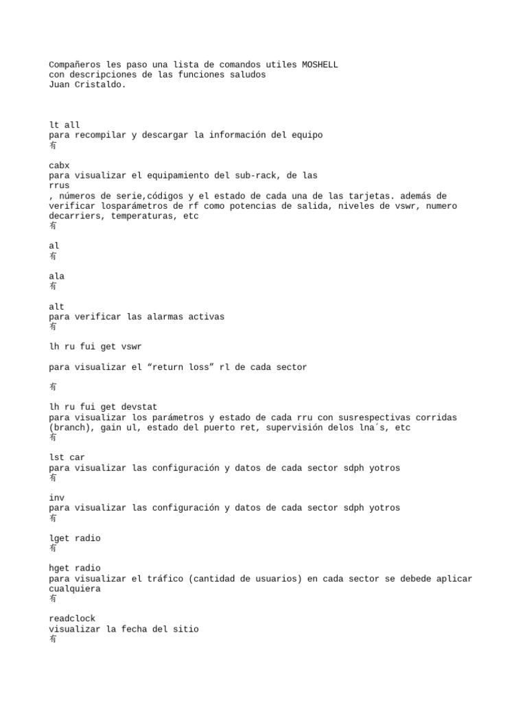 CMD Moshell BB ERICSSON | PDF | Ingeniería Informática | Redes de ...