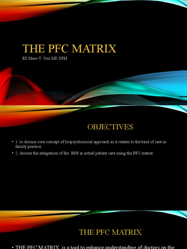 The PFC Matrix: ED Marie T. Cruz MD DFM | PDF | Psychosocial | Health Care