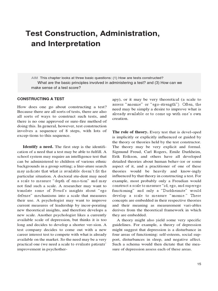 Test Construction, Administration, and Interpretation | PDF | Multiple ...