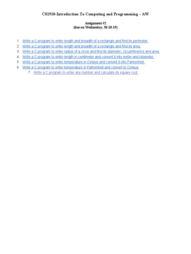 CS1910-Introduction To Computing and Programming - AW | PDF