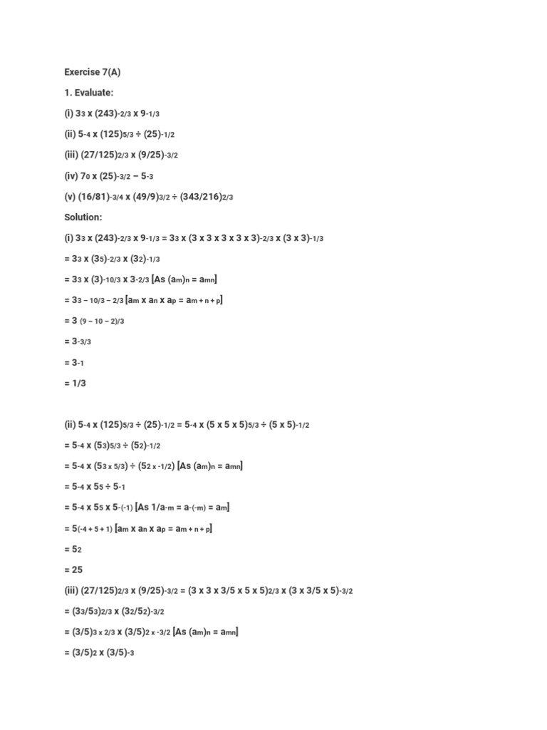 Indices Selina Ans Key | PDF | Equations | Algebra
