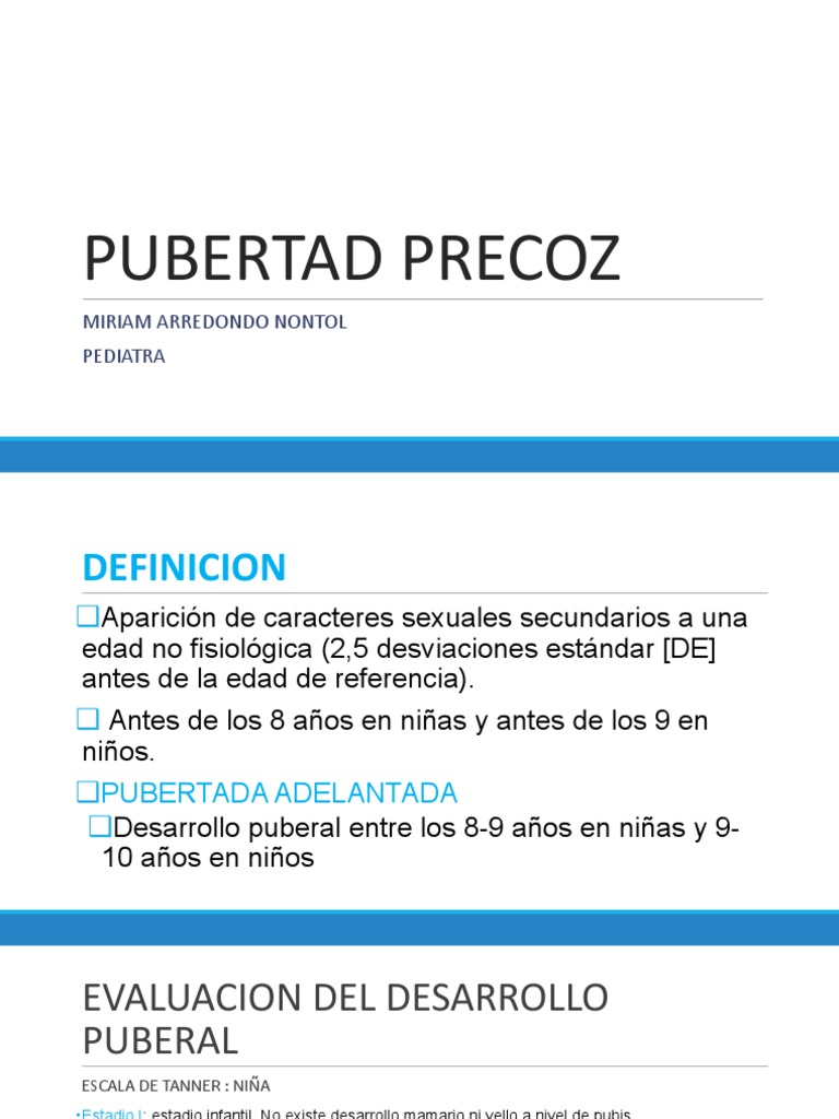 Pubertad Precoz: Definición y Evaluación | PDF | Pubertad | Hormona ...