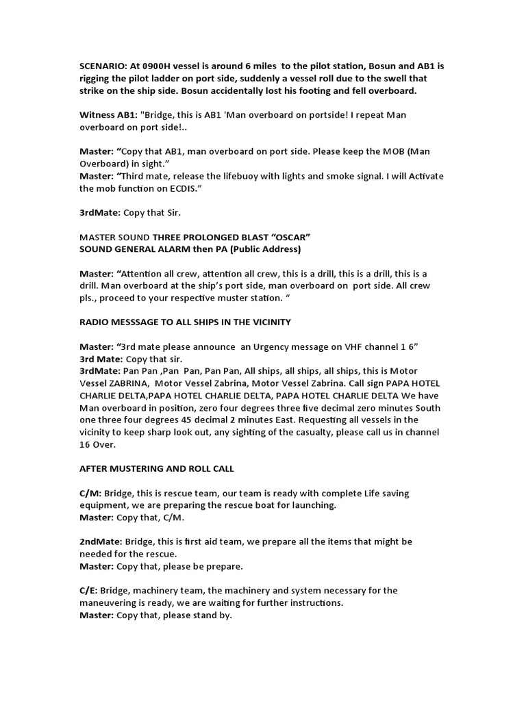 SCRIPT | PDF | First Aid | Ships