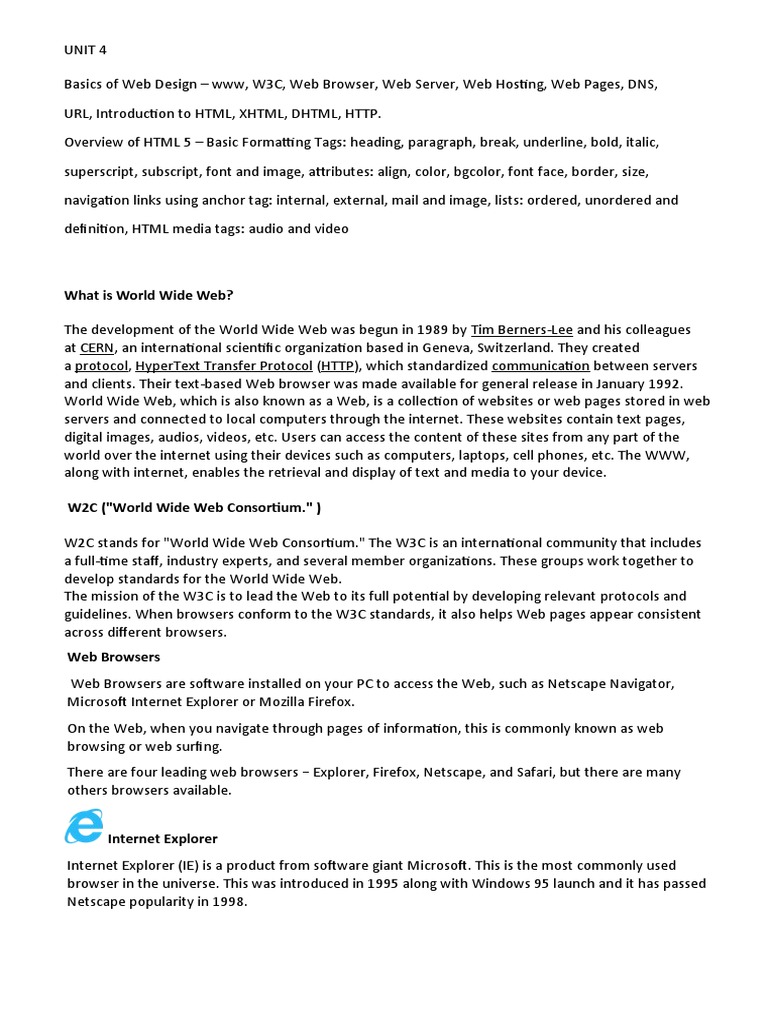 Basics of Web Design, Development and Standards | PDF | World Wide Web ...