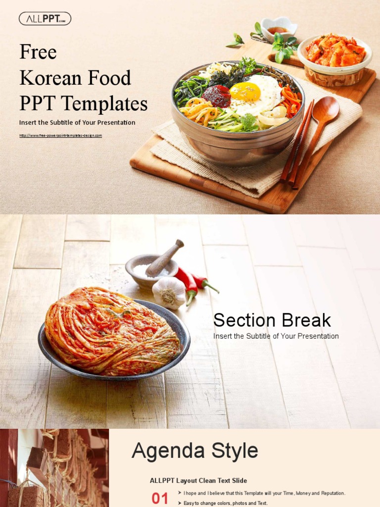 Korean Food PowerPoint Templates | PDF