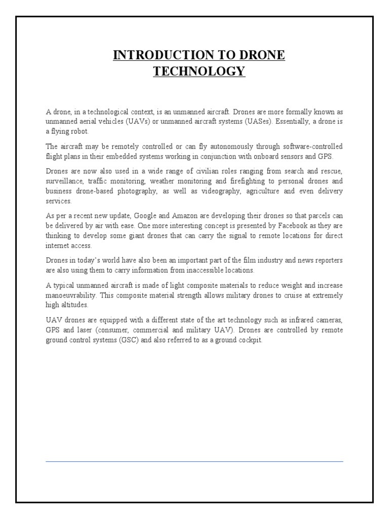 Introduction to Drone Technology | PDF | Unmanned Aerial Vehicle | Radio