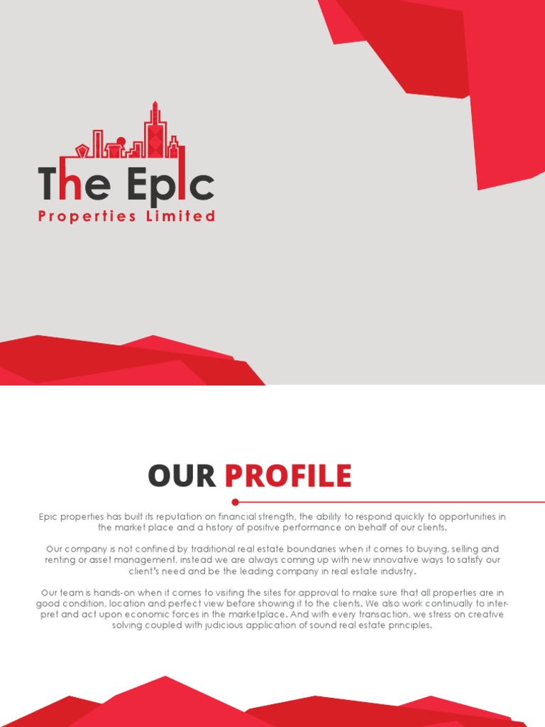 Modern Real Estate Company Profile Presentationnn | PDF | Customer | Sales