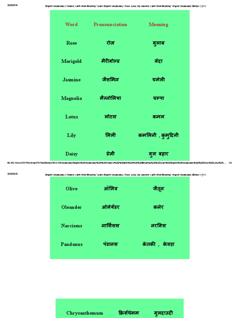 Word Pronounciation Meaning | PDF | Finger | Foods