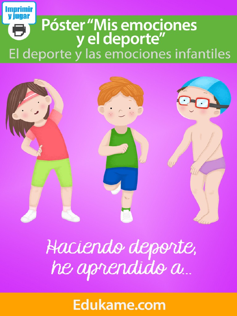 Juegos y Actividades Mis Emociones y El Deporte | PDF | Las emociones ...