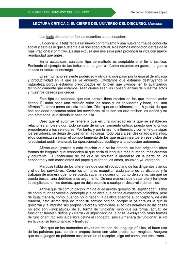 Ejemplo de Lectura Crítica | PDF | Pensamiento | Sociedad