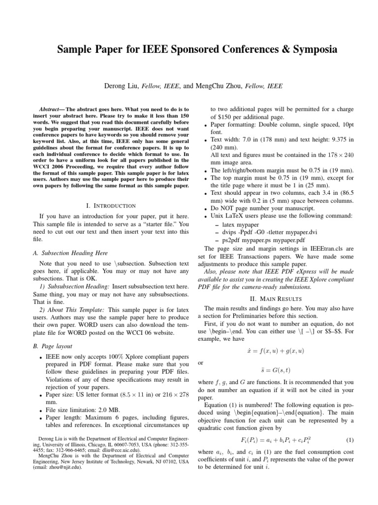 Sample Ieee Paper | PDF | Portable Document Format | Computing
