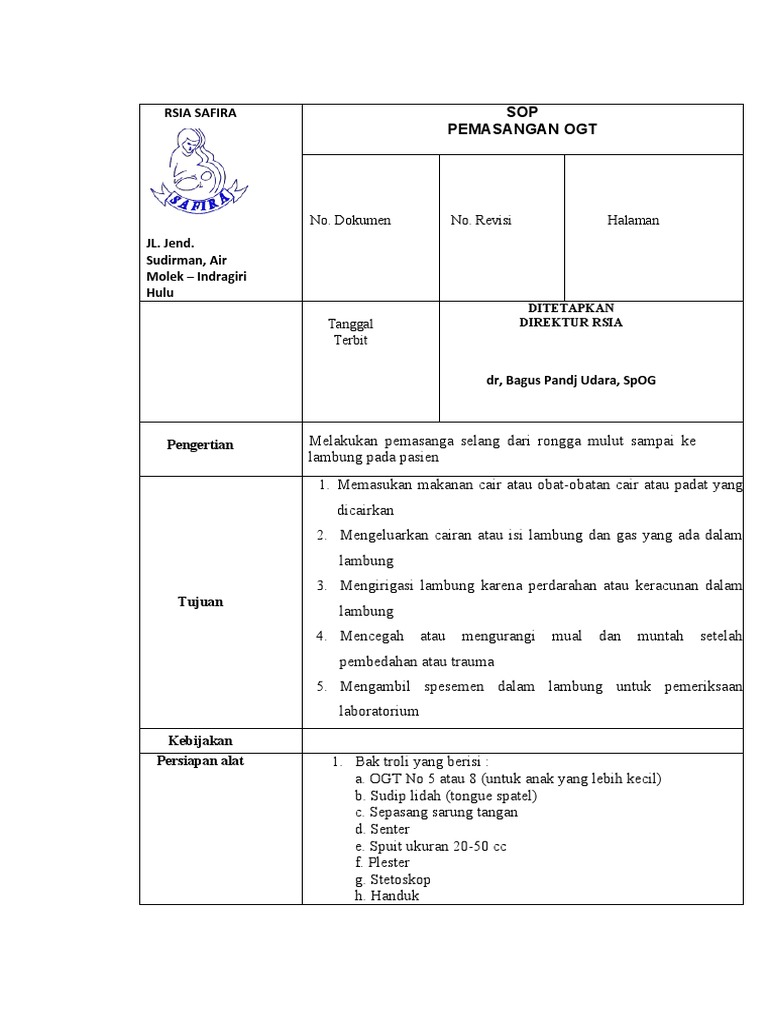 Sop Pemasangan Ogt | PDF