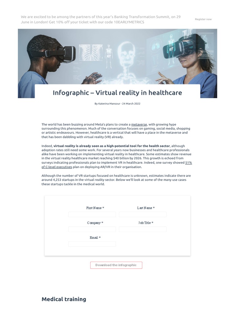 Infographic - Virtual Reality in Healthcare - Early Metrics | PDF ...