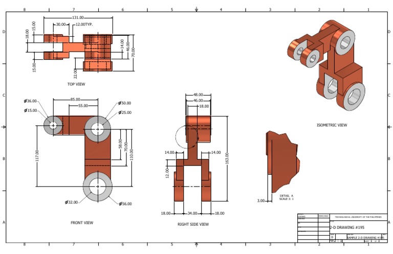 SAMPLE 2-D DRAWING NO.195 | PDF | Technical Drawing