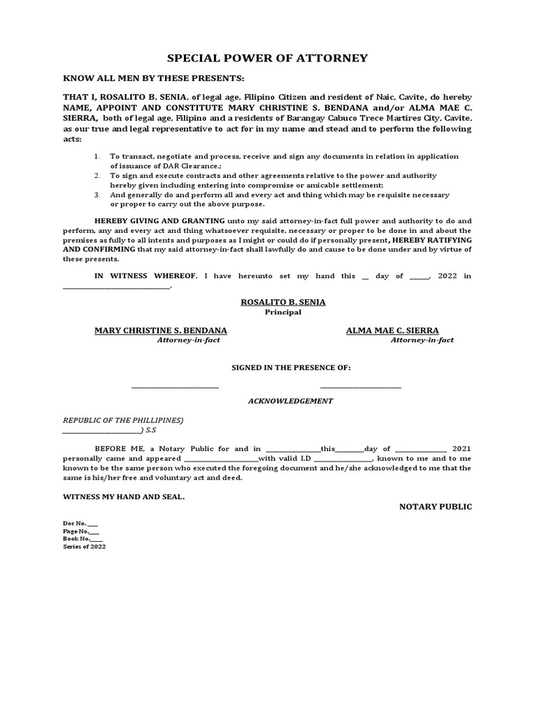 Power Of Attorney Notary Instructions – ITVQ