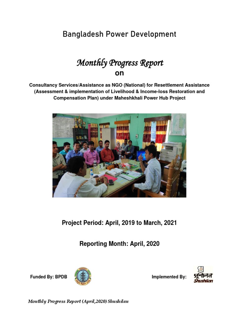 Monthly Progress Report of BPDB Project (April, 2020) | PDF ...