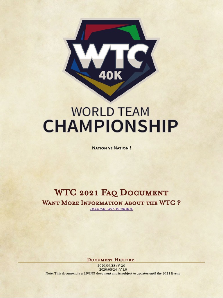 WTC 40K FAQ Guide | PDF